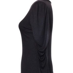 Bar III | Tops | Bar Iii Black Ruched Sleeve Ribbed Knit Top Medium ...